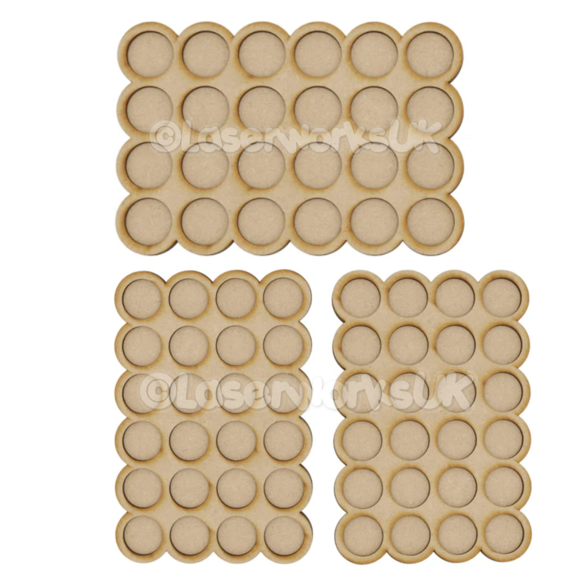 6x4 Round Edged Movement Tray | 25mm Slots | 24-Man | LaserworksUK