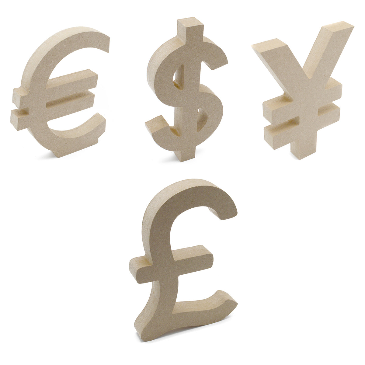 Freestanding Currency Symbols, Pound Sign, US Dollar, Euro, Yen ...