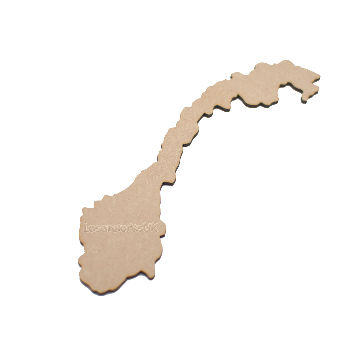 Wooden Norway Map Shapes | Norwegian Craft Blanks | LaserworksUK