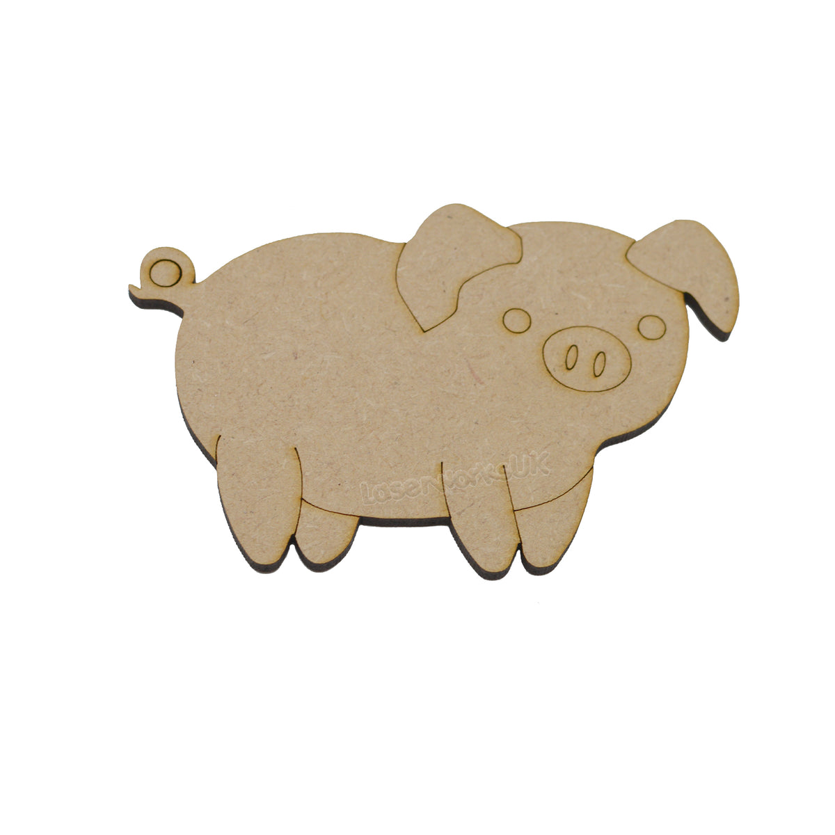 3mm MDF Wooden Pig Craft Shapes | Farm Animal Decor | LaserworksUK