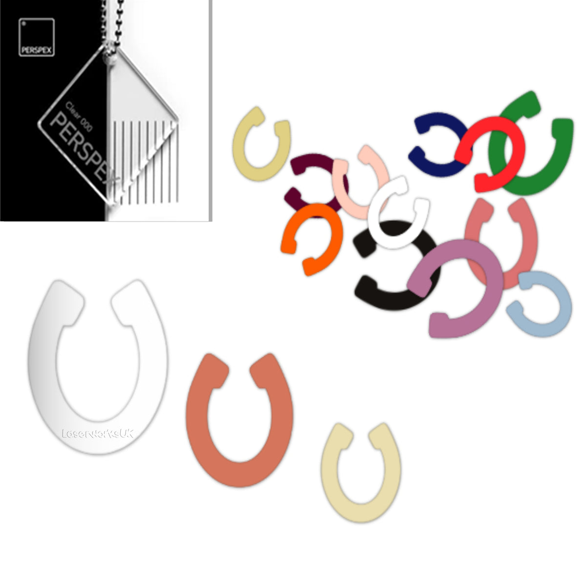 Acrylic Horseshoe Wedding Table Scatter | Pack of 50 | LaserworksUK