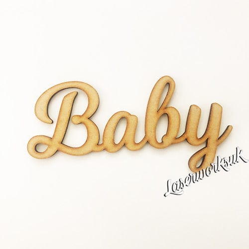 3x Baby Script Words - MDF Baby Name - Wooden Words – Laserworksuk
