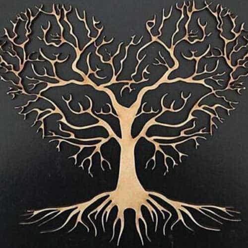Heart Shaped Family Tree Customizable Wooden Family Tree Wall Art