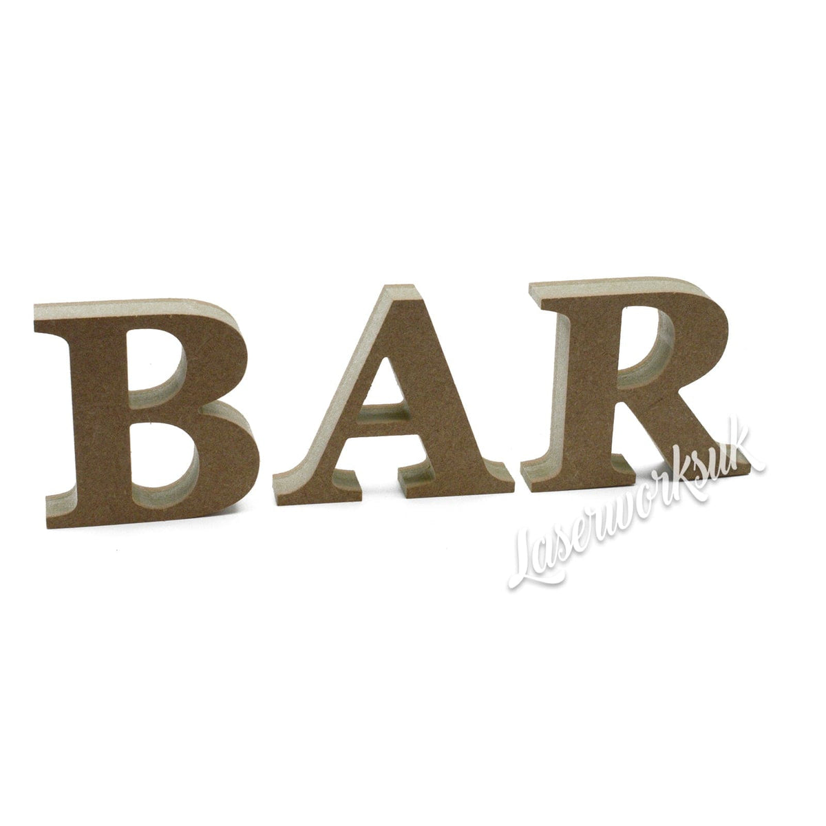 BAR Sign Letters - 20cm High 18mm Mdf – Laserworksuk