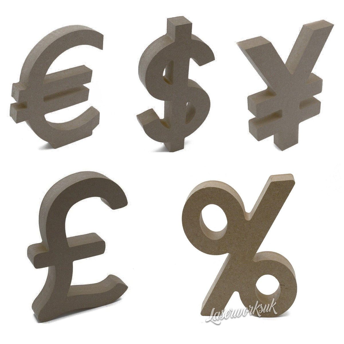 Freestanding Currency Symbols, Pound Sign, US Dollar, Euro, Yen ...