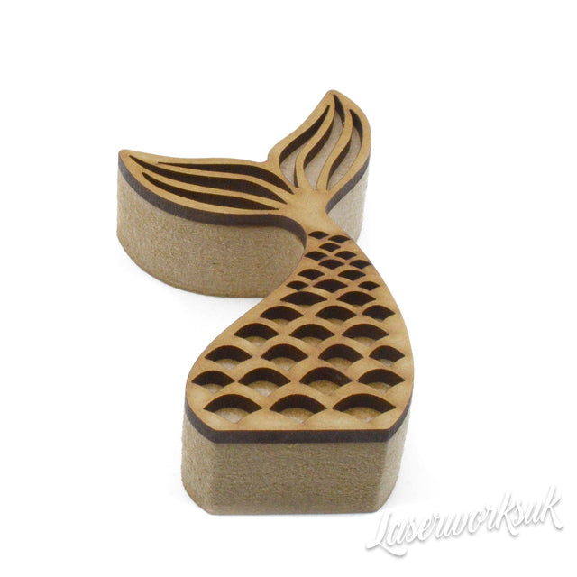 Freestanding Mermaid Tail Layered Shape - 18mm Wooden MDF Fishtail ...