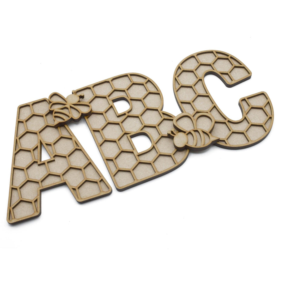 Honeycomb Bee Alphabet Layered Letters 1x FREE Bee Per Letter ...