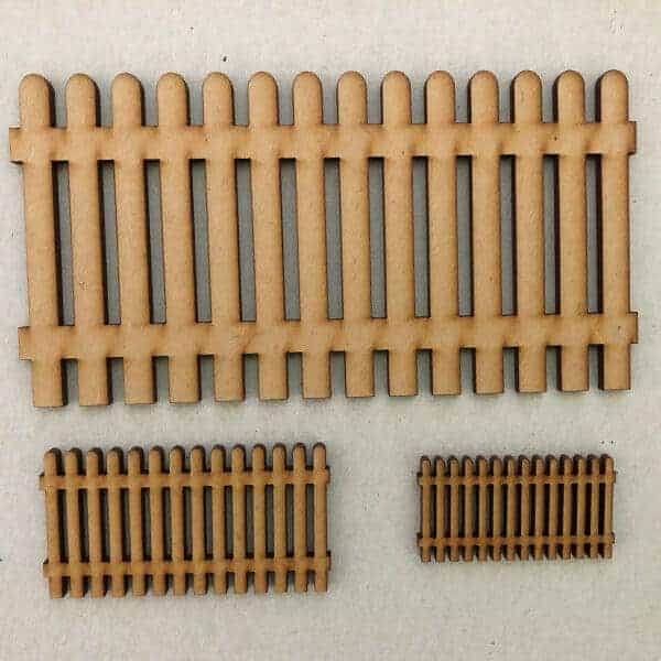 3mm MDF Wooden Picket Fence Shapes | LaserworksUK
