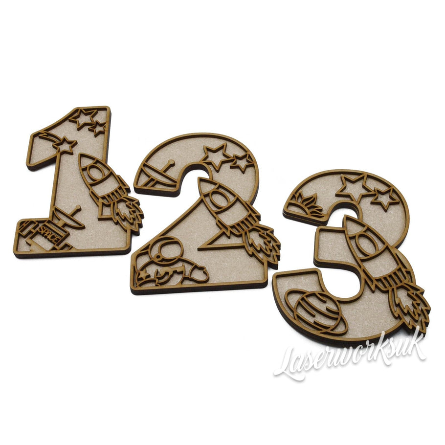 Space Layered Letters | 3D Rocket Alphabet MDF | LaserworksUK