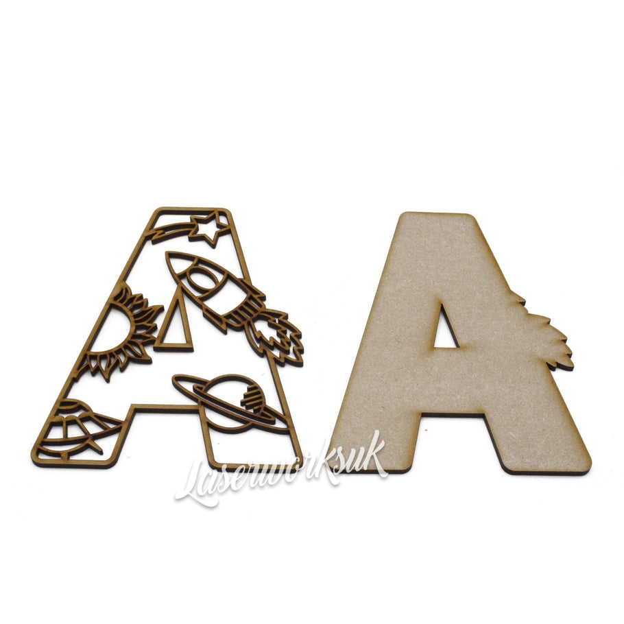 Space Layered Letters | 3D Rocket Alphabet MDF | LaserworksUK