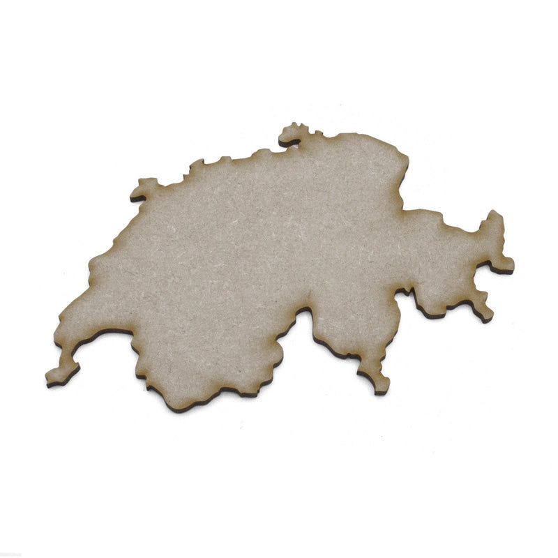Wooden Switzerland Map Shapes | Swiss Outline Blanks | LaserworksUK