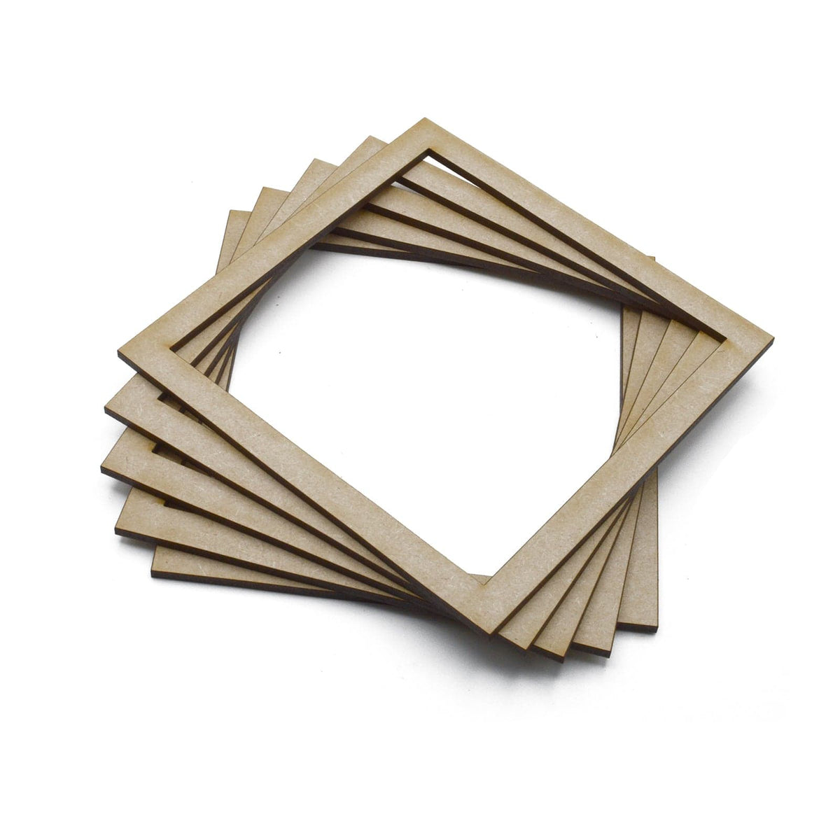 3mm Medite MDF Square Ring Border Outline Shapes | LaserworksUK