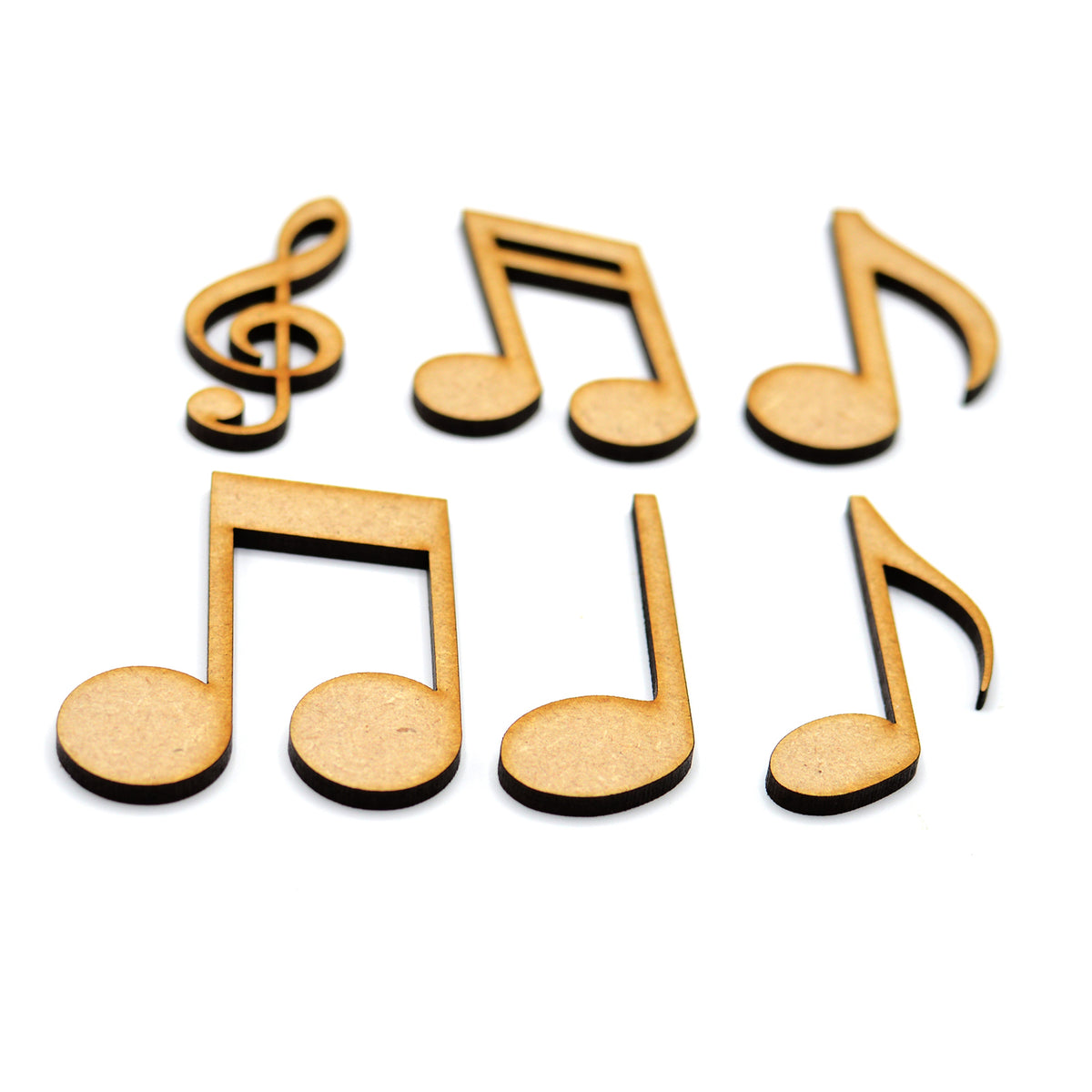 6 x Wooden Music Notes - Craft Shapes – Laserworksuk