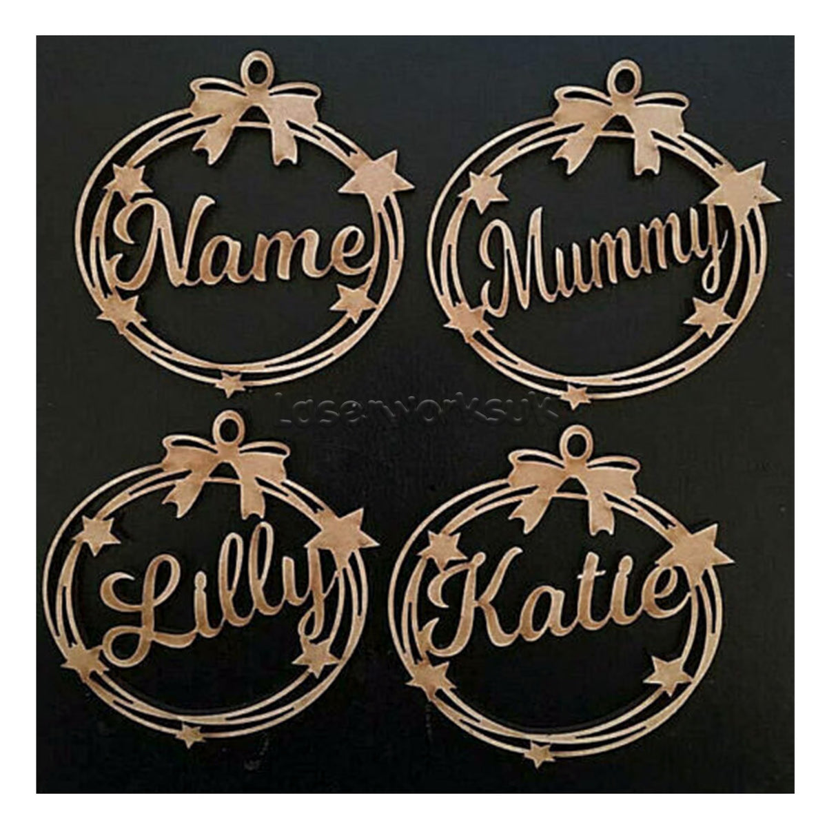Personalised MDF Star Bauble Blanks | LaserworksUK