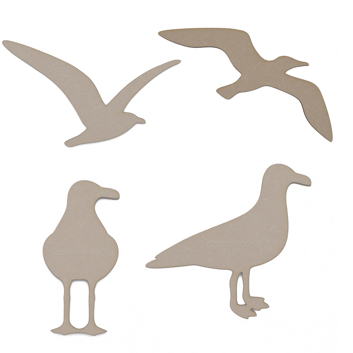 Seagull Craft Shapes Wooden Sea Birds – Laserworksuk