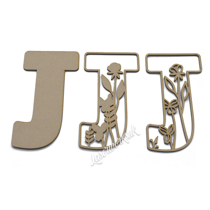Layered Wild Flower Alphabet Letters | Floral Wooden MDF Shapes